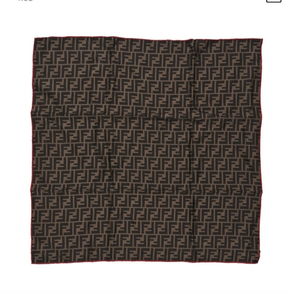 Fendi | Accessories | Fendi Silk Ff Scarf Brown Black Red | Poshmark